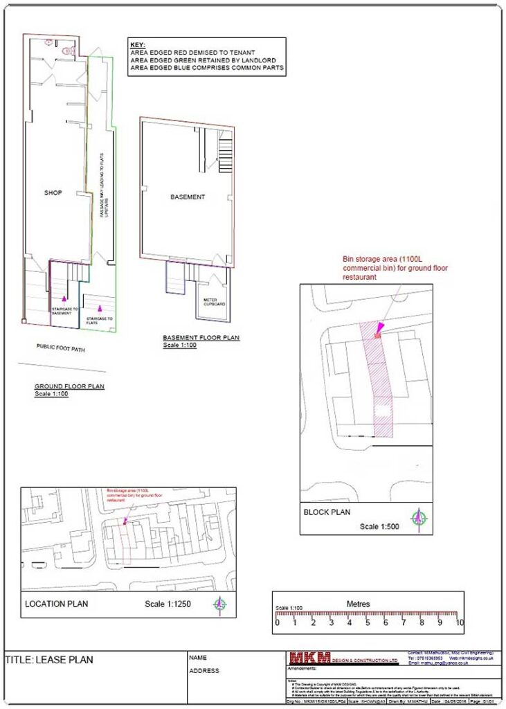 License / Lease Plans – MKM Designs, Architectural Designer, London